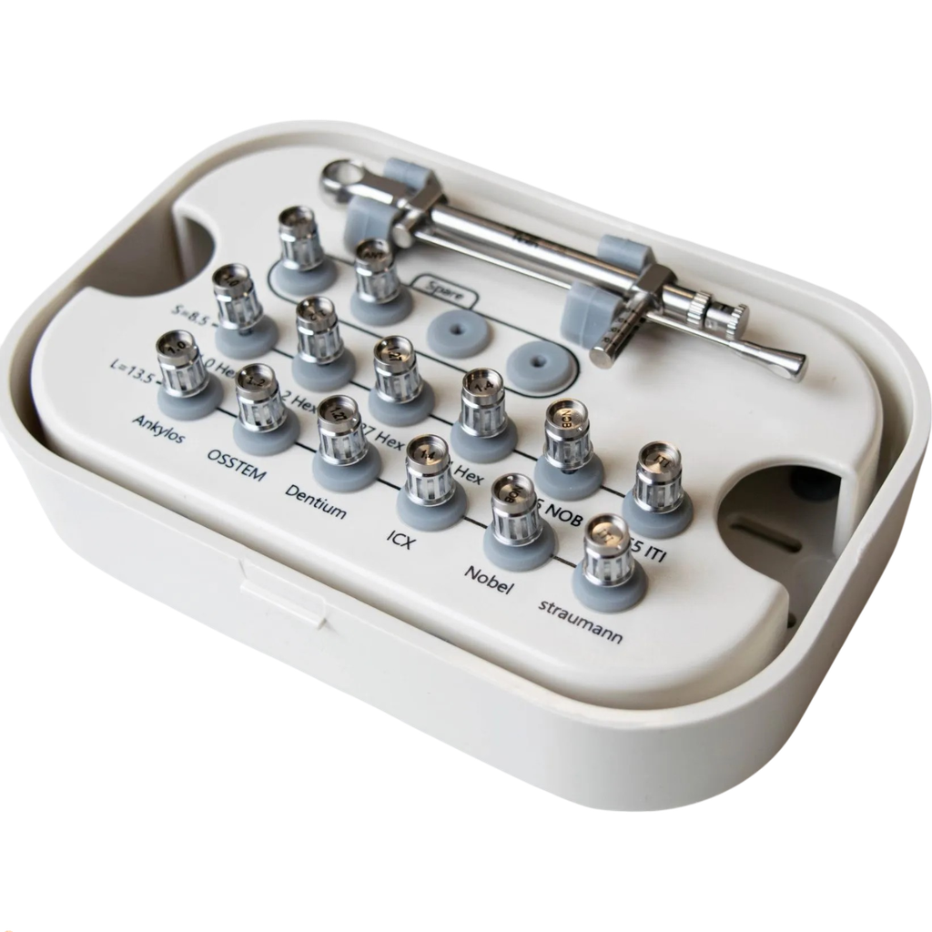 KIT PROTETICO DE DESTORNILLADORES CON TORQUIMETRO AGUJA | Bader ...